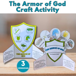 Armor of God Craft Printable, Bible Verse Activity for Kids, Christian ...