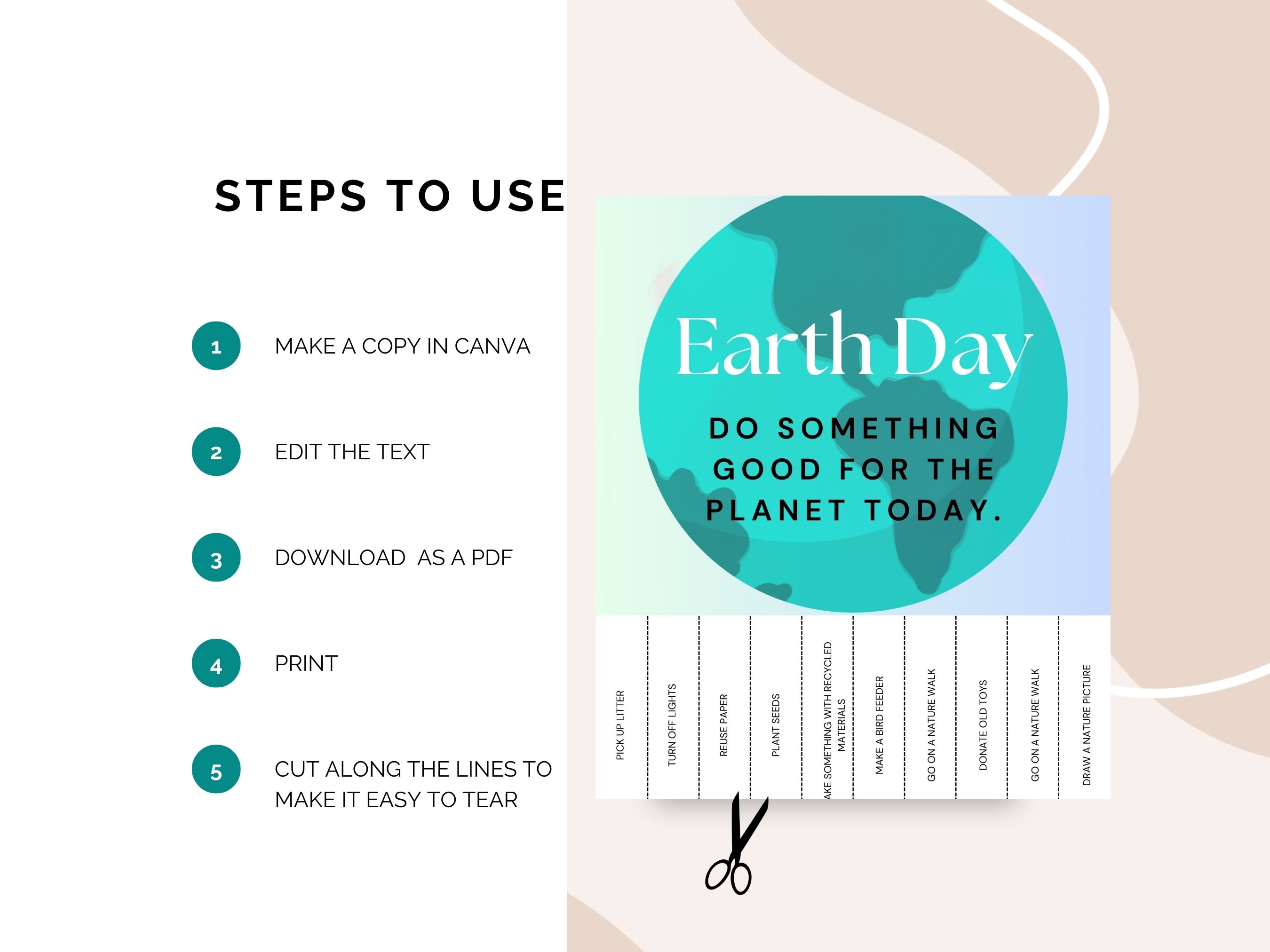 Earth Day Challenge, Earth Day Activity, Tear-off Flyer, Homeschool ...