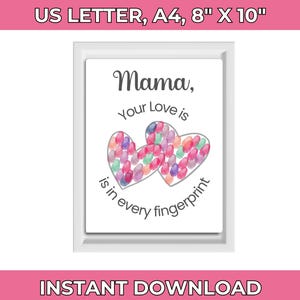 Mama Handprint Art Printable, Mother’s Day Gift From Kids, DIY ...