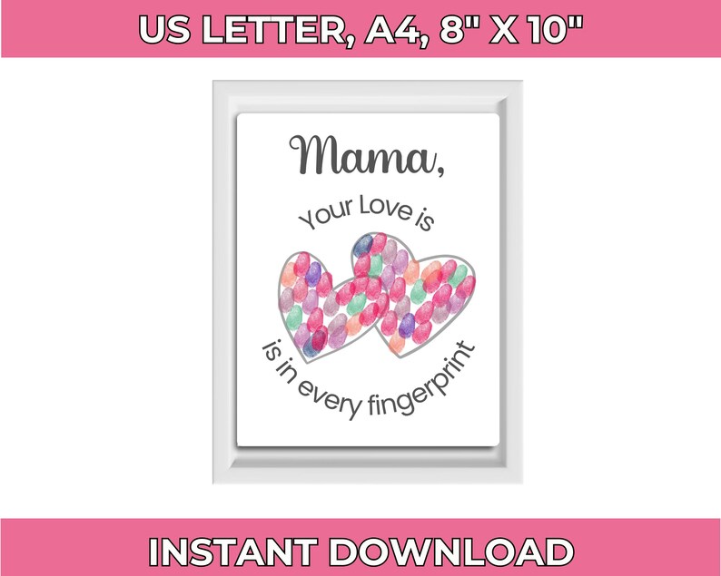 Mama Handprint Art Printable, Mother’s Day Gift From Kids, DIY ...