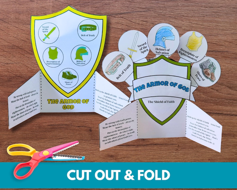 Armor of God Craft Printable, Bible Verse Activity for Kids, Christian ...