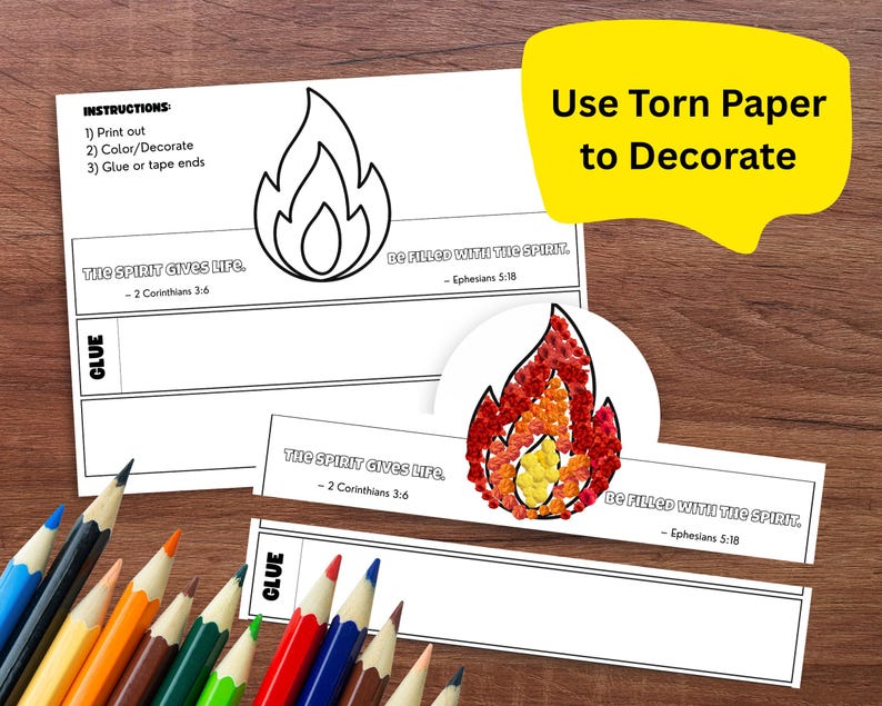 Pentecost Crowns Printable Craft, Holy Spirit Activity for Kids, Sunday ...