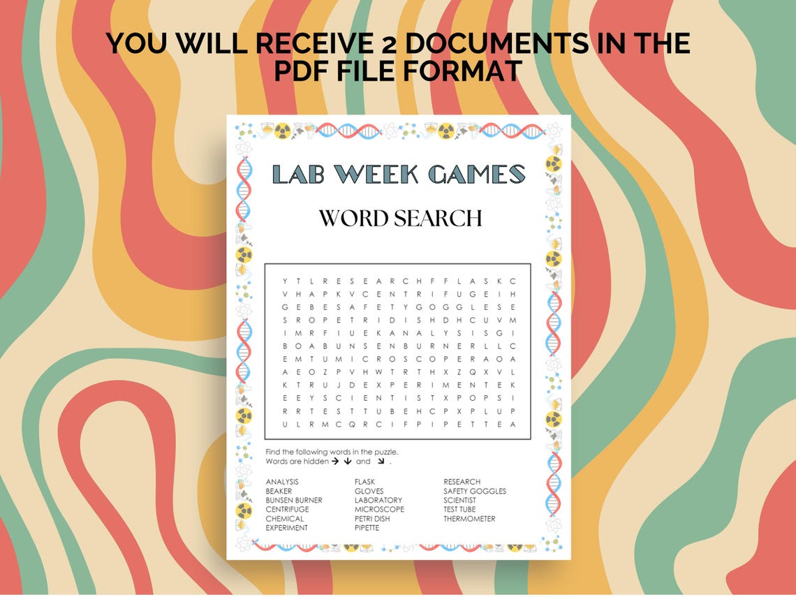 Printable Lab Week 7 Games Bundle, 2025 Lab Week, Co-worker Games ...
