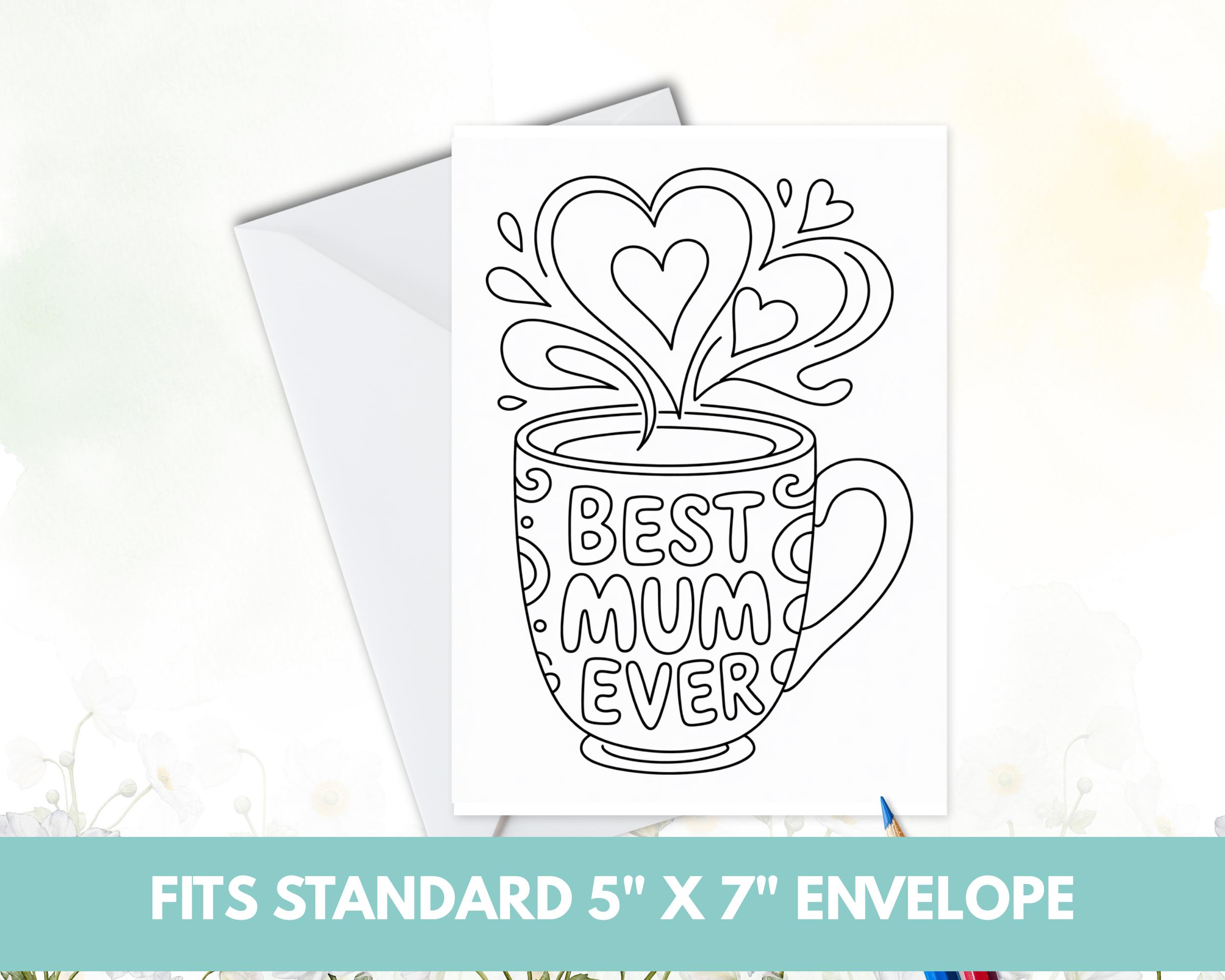 Mother’s Day Coloring Cards for Kids, Printable Mother’s Day Cards to ...