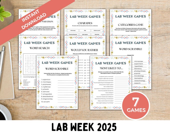 EDITABLE Lab Appreciation Week Itinerary Poster, Printable Digital File ...