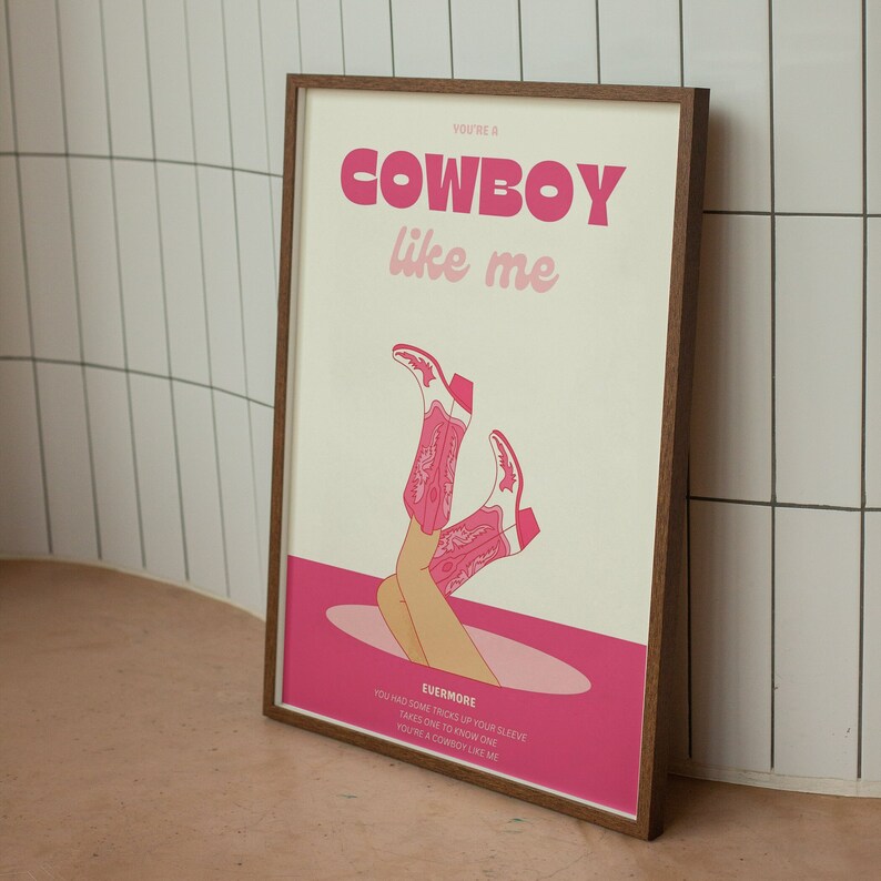 Taylor Swift Poster Cowboy Like Me Print Taylor Swift Wall Art Evermore ...