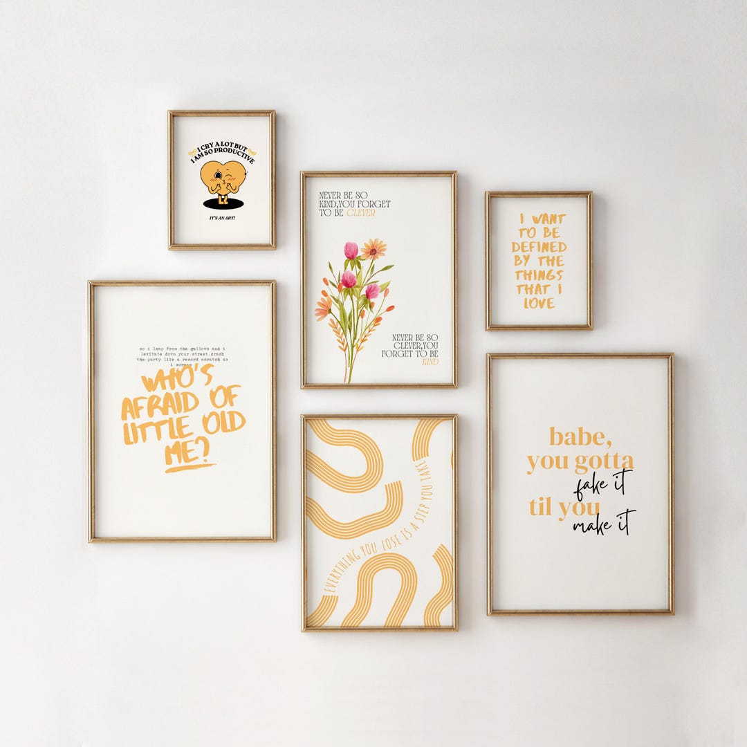 Taylor Print SET OF 7 Affirmation Taylor Poster Yellow Taylor Classroom ...