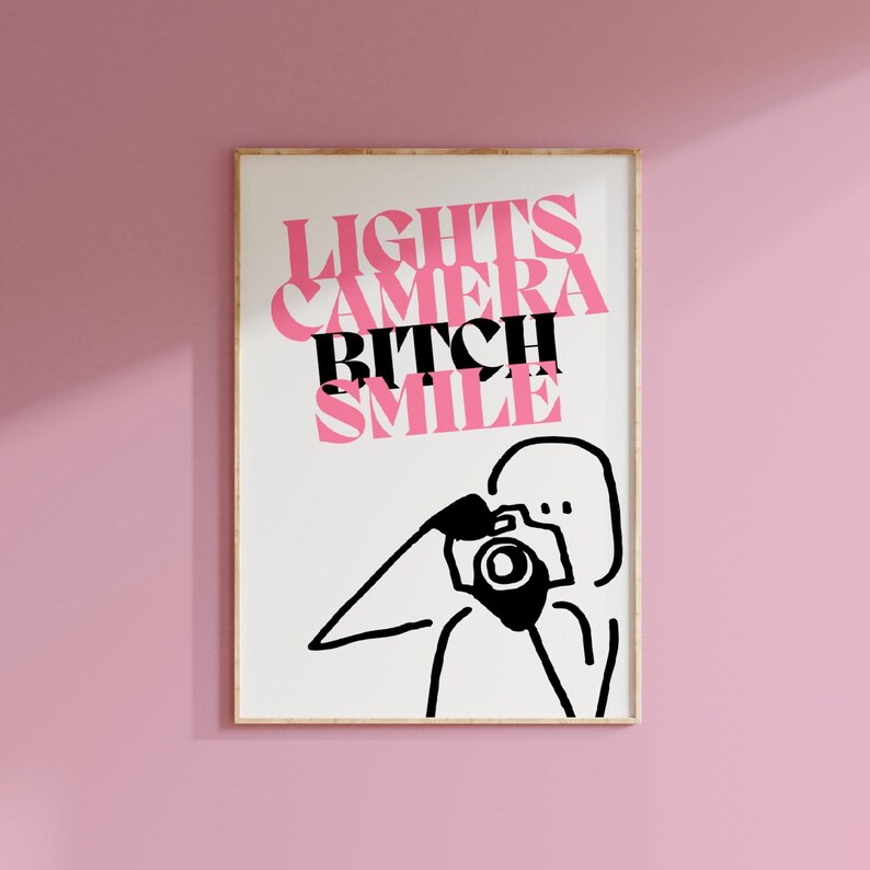 Taylor Swift Poster Lights Camera Bitch Smile Print Taylor Swift Wall ...