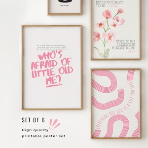 Taylor Print SET OF 6 Affirmation Taylor Poster Girly Dormroom Print ...