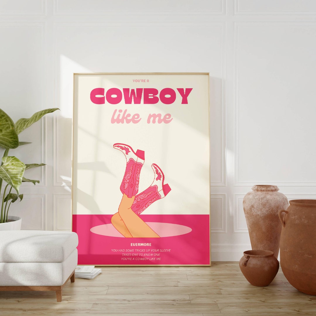 Taylor Swift Poster Cowboy Like Me Print Taylor Swift Wall Art Evermore ...