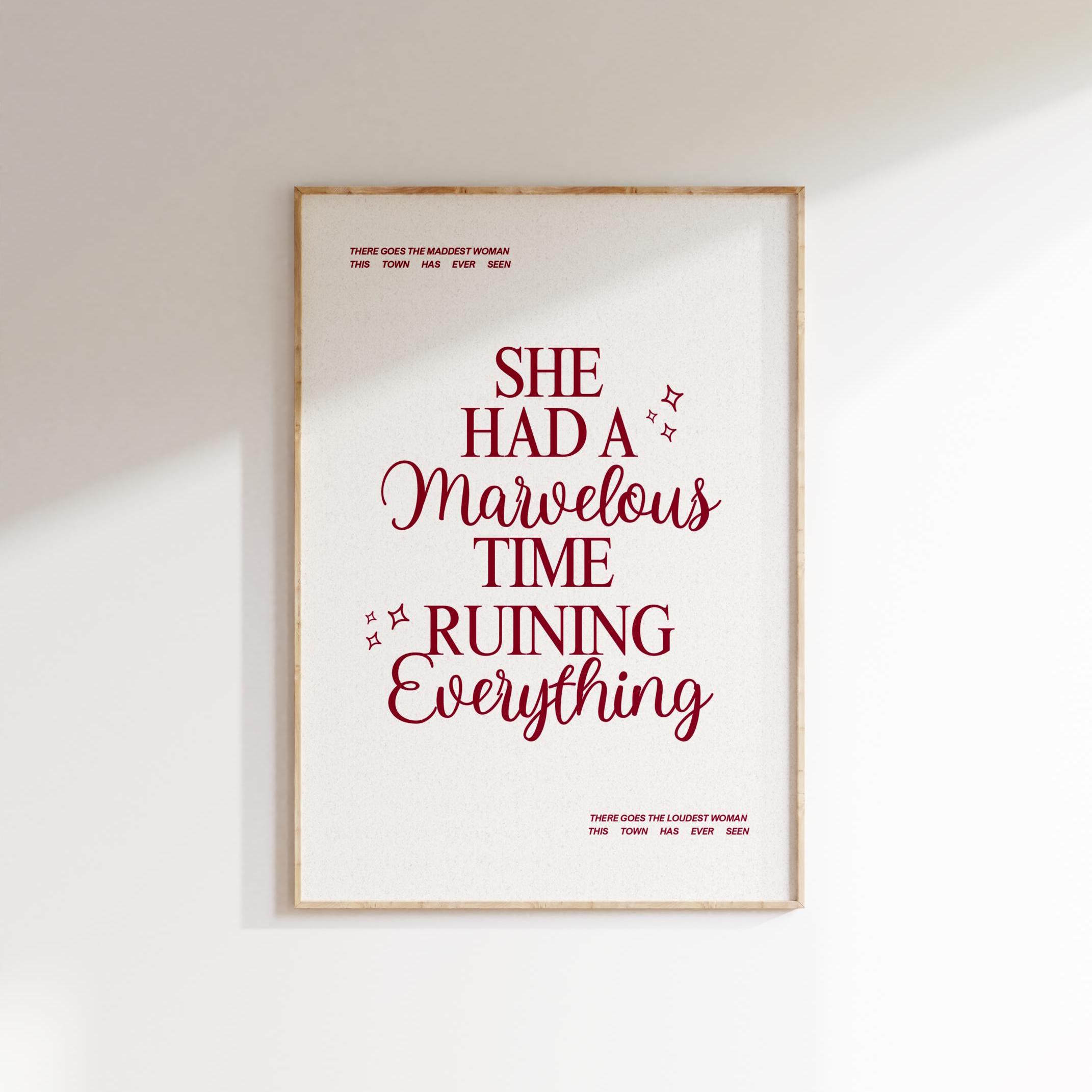 Taylor Lyrics Printable Poster: Dorm Room Wall Art (digital Download ...