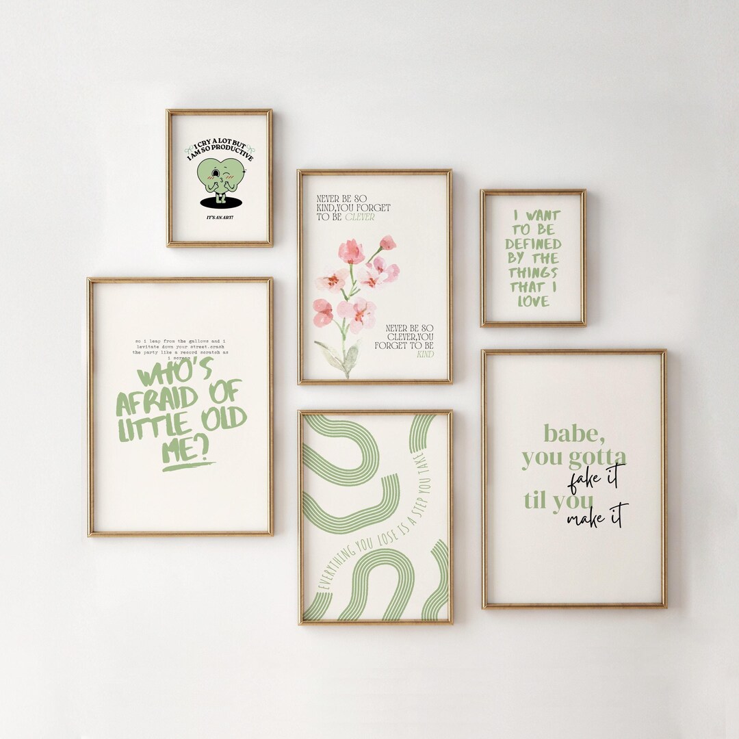 Taylor Poster Set of 6 Taylor Lyric Poster Taylor Gift Taylor Print ...