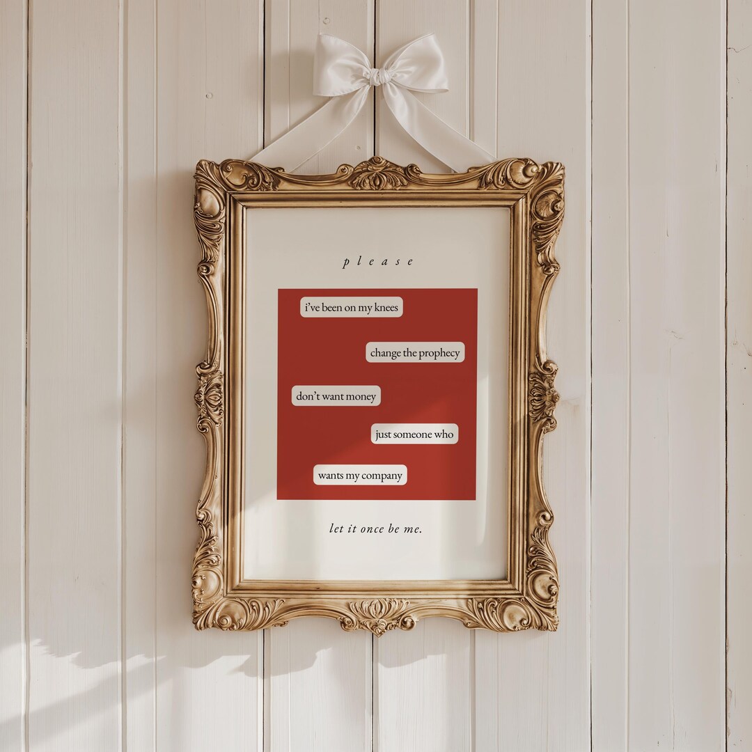 The Prophecy Lyrics Poster: Taylor Inspired Wall Art (digital Download ...