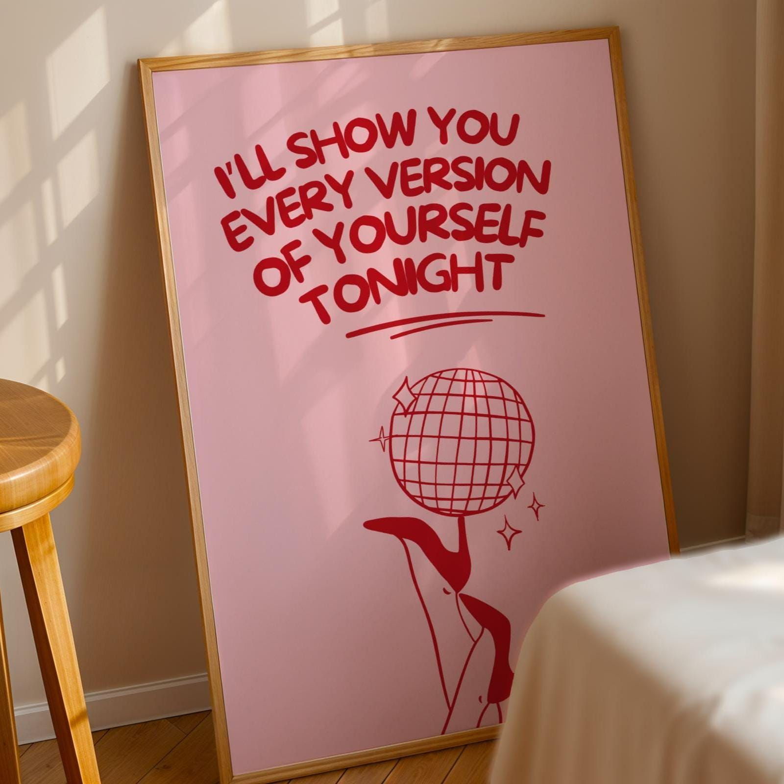Mirrorball Poster Taylor Print Pink Girly Wallart Taylor Lyric Poster ...