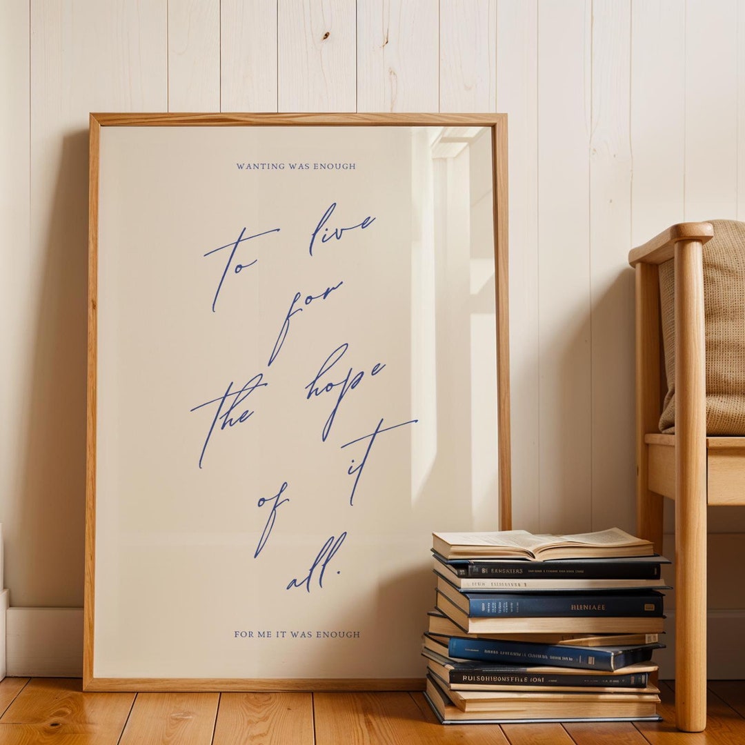 Hope of It All Print Taylor Poster Taylor Lyric Poster August Print ...