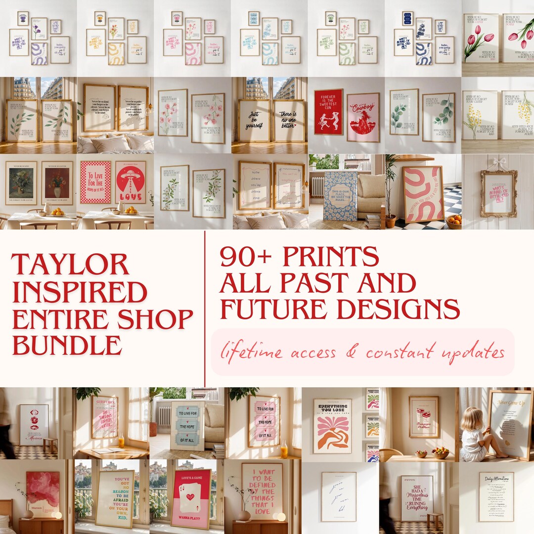 Entire Shop Sale 100+ Print Taylor Poster Girly Bedroom Gift for Her ...