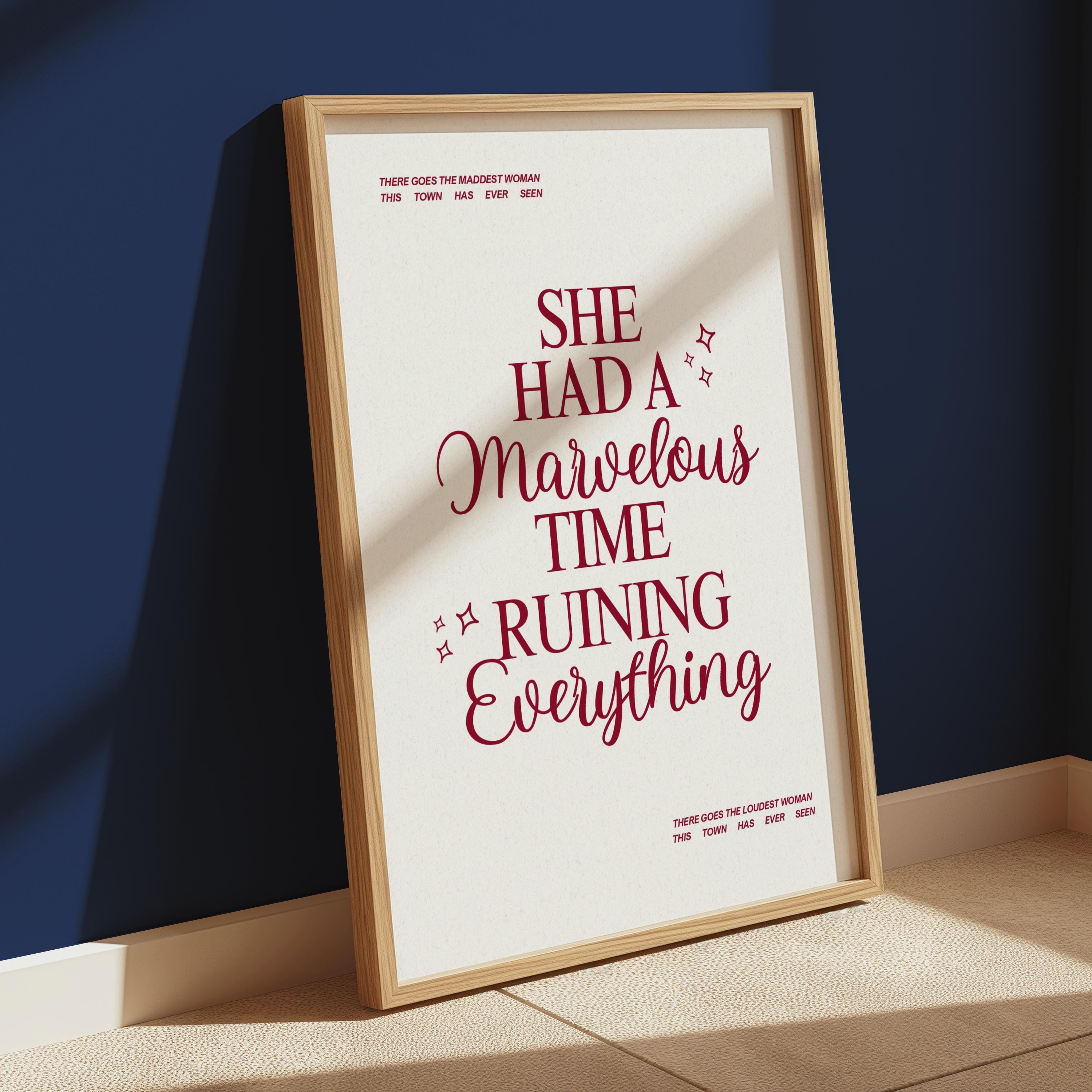 Taylor Lyrics Printable Poster: Dorm Room Wall Art (digital Download ...