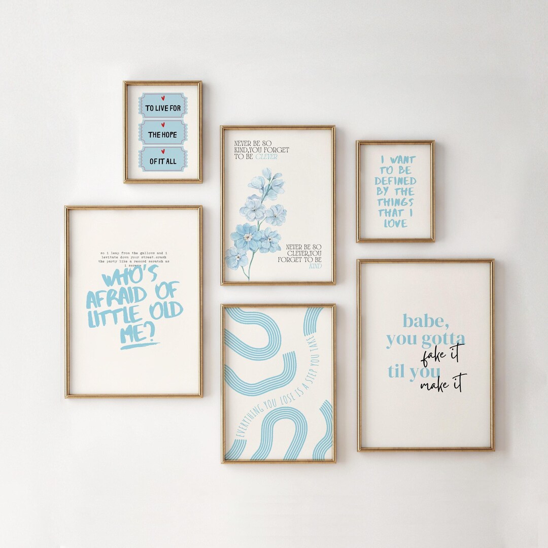 Taylor Poster Set of 6 Taylor Lyric Poster Taylor Gift Little Old Me ...