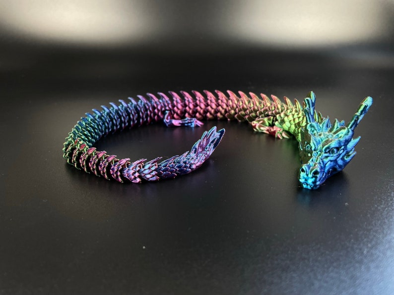 Articulated Dragon Fidget Toy Rainbow Edition - Etsy Articulated Dragon Fidget Toy Rainbow Edition - Etsy