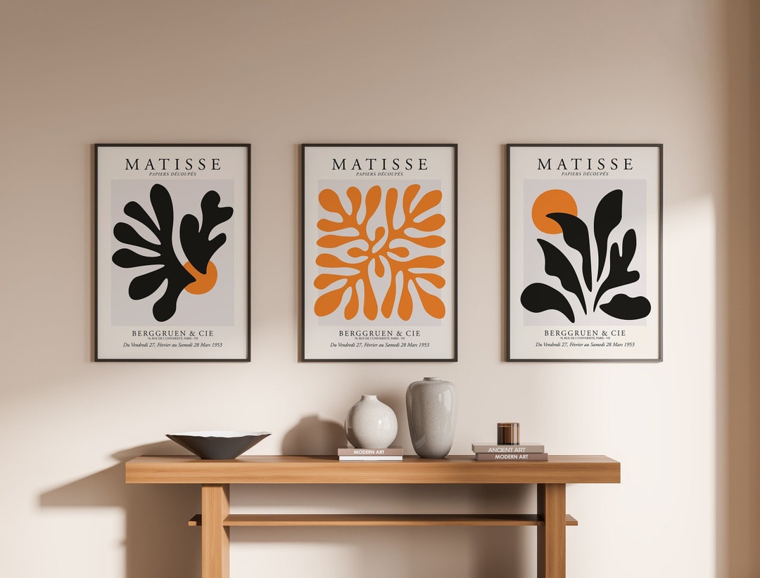 Orange Matisse Print Set of 3, Matisse Orange Poster Set, Matisse ...