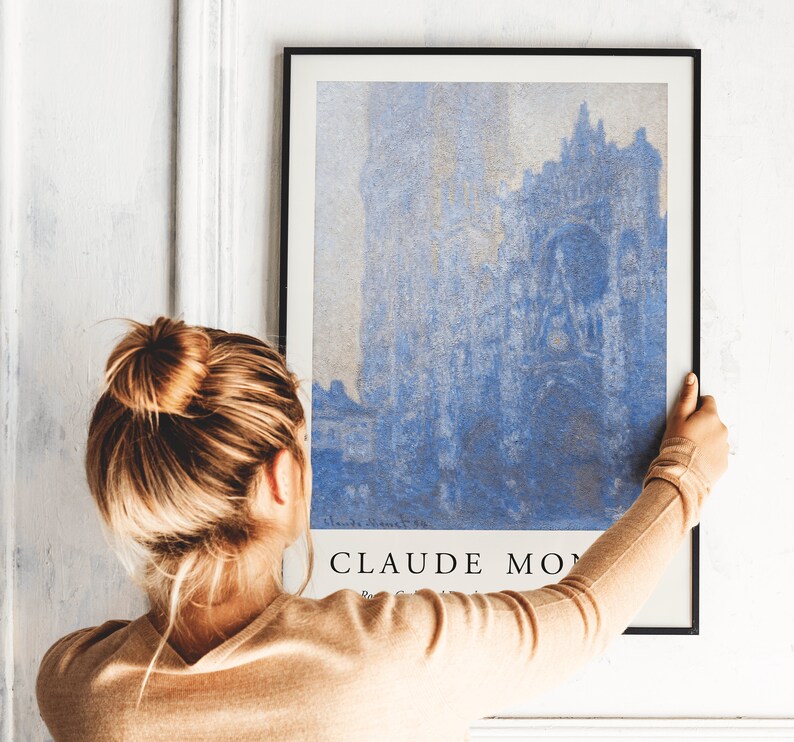 Blue Claude Monet Poster, Rouen Cathedral Art Print, House Wall Prints ...