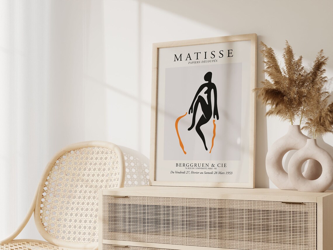 Matisse Dancer Print, Henri Matisse Black and Orange Poster, Mid ...
