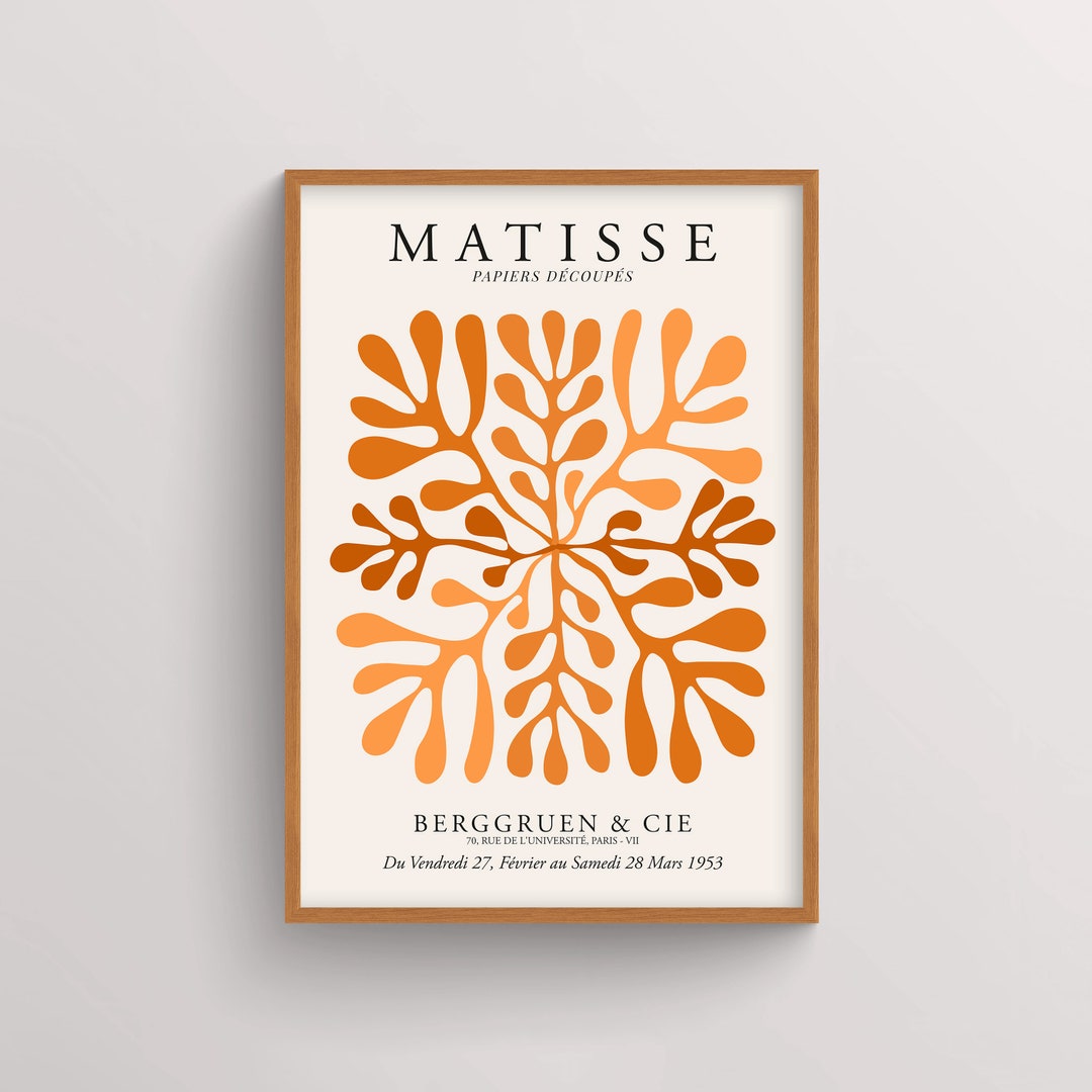 Orange Matisse Print, Henri Matisse Poster, Mid Century Modern, Orange ...