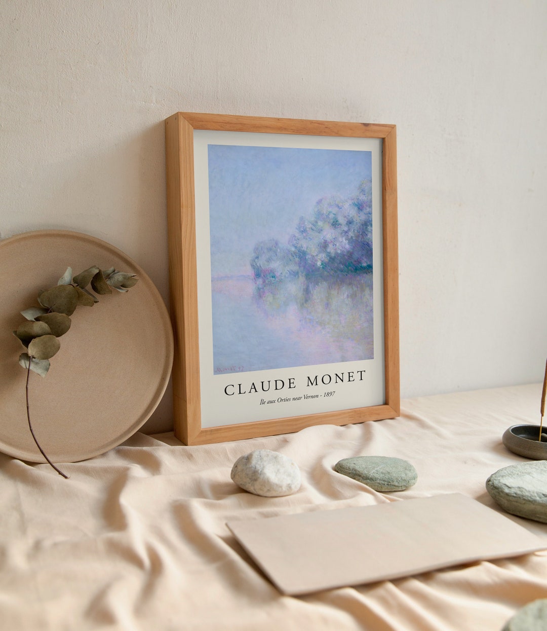 Claude Monet Poster, Lle Aux Orties Near Vernon Painting, Sky Blue Dorm ...