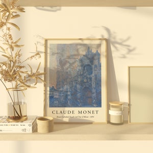 Blue Claude Monet Poster, Rouen Cathedral Art Print, House Wall Prints ...