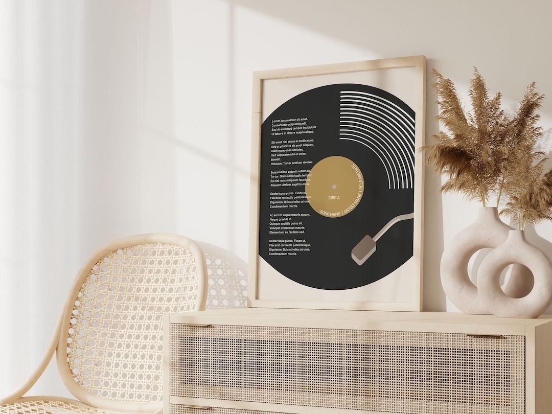 Custom Vinyl Lyrics Print, Personalised Music Poster, Customizable ...
