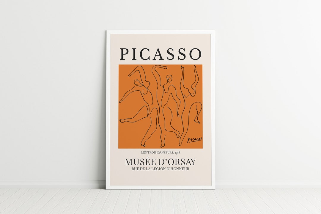 Orange Pablo Picasso Print, Exhibition Vintage Poster, Wall Decor ...
