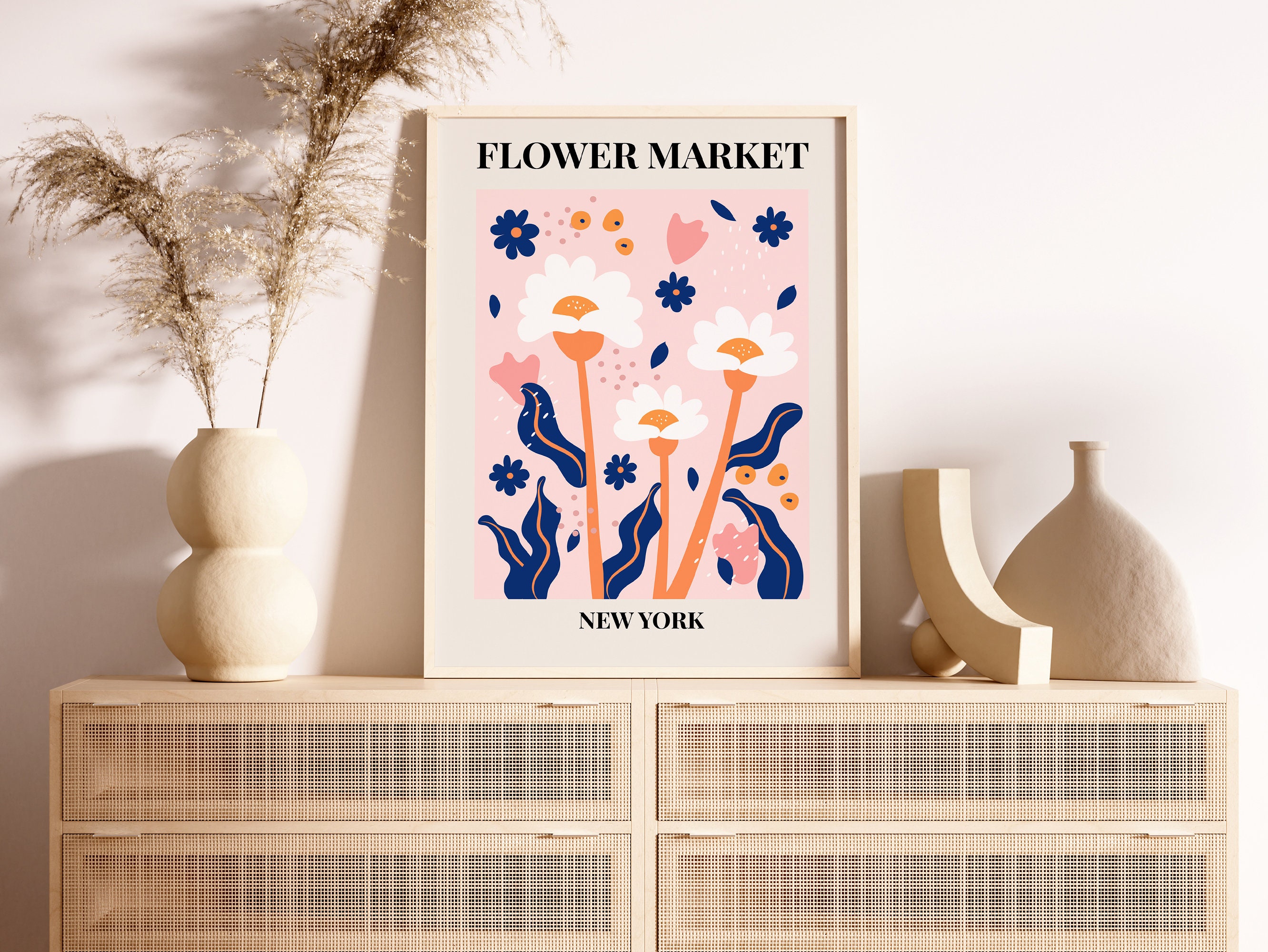 Flower Market Set of 3 Prints, Preppy Room Decor, Flower Market Posters ...