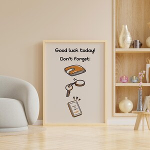 Good Luck Today Print, Hallway Decor, Preppy Wall Decor, Y2k Poster ...