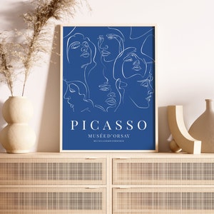 Navy Blue Henri Matisse Colorful Print Set of 3, Set of Matisse Wall Poster, 3 Piece Mid Century ...