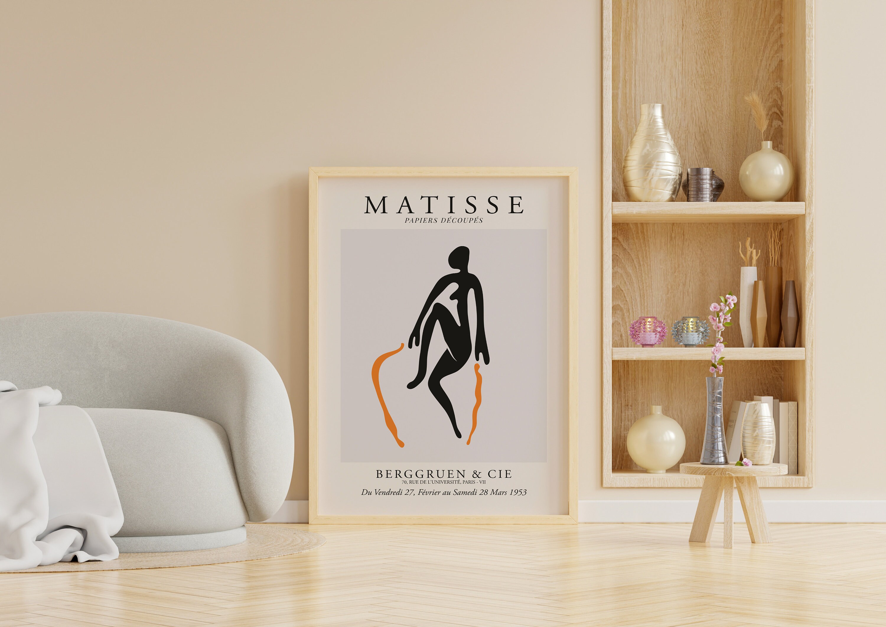Matisse Dancer Print, Henri Matisse Black and Orange Poster, Mid ...