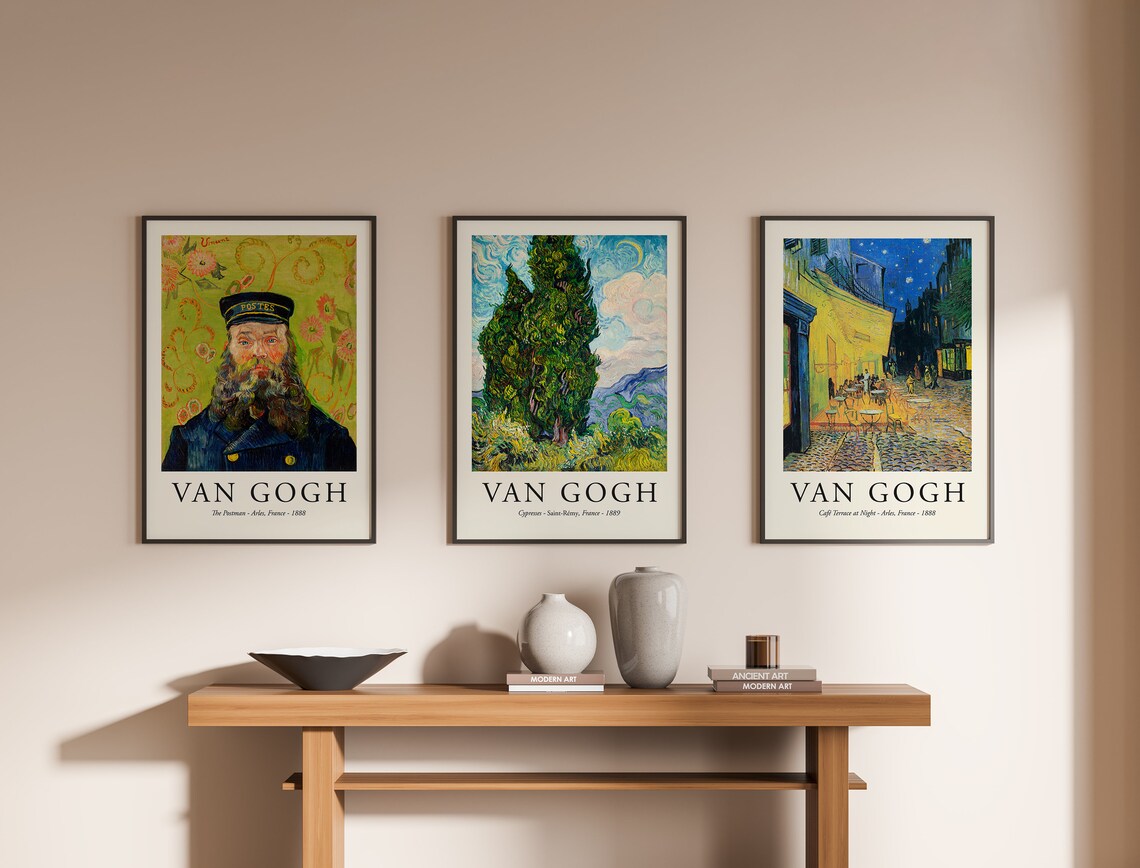 Van Gogh Colorful Print Set, Van Gogh Wall Poster Sewt of 3, 3 Piece ...