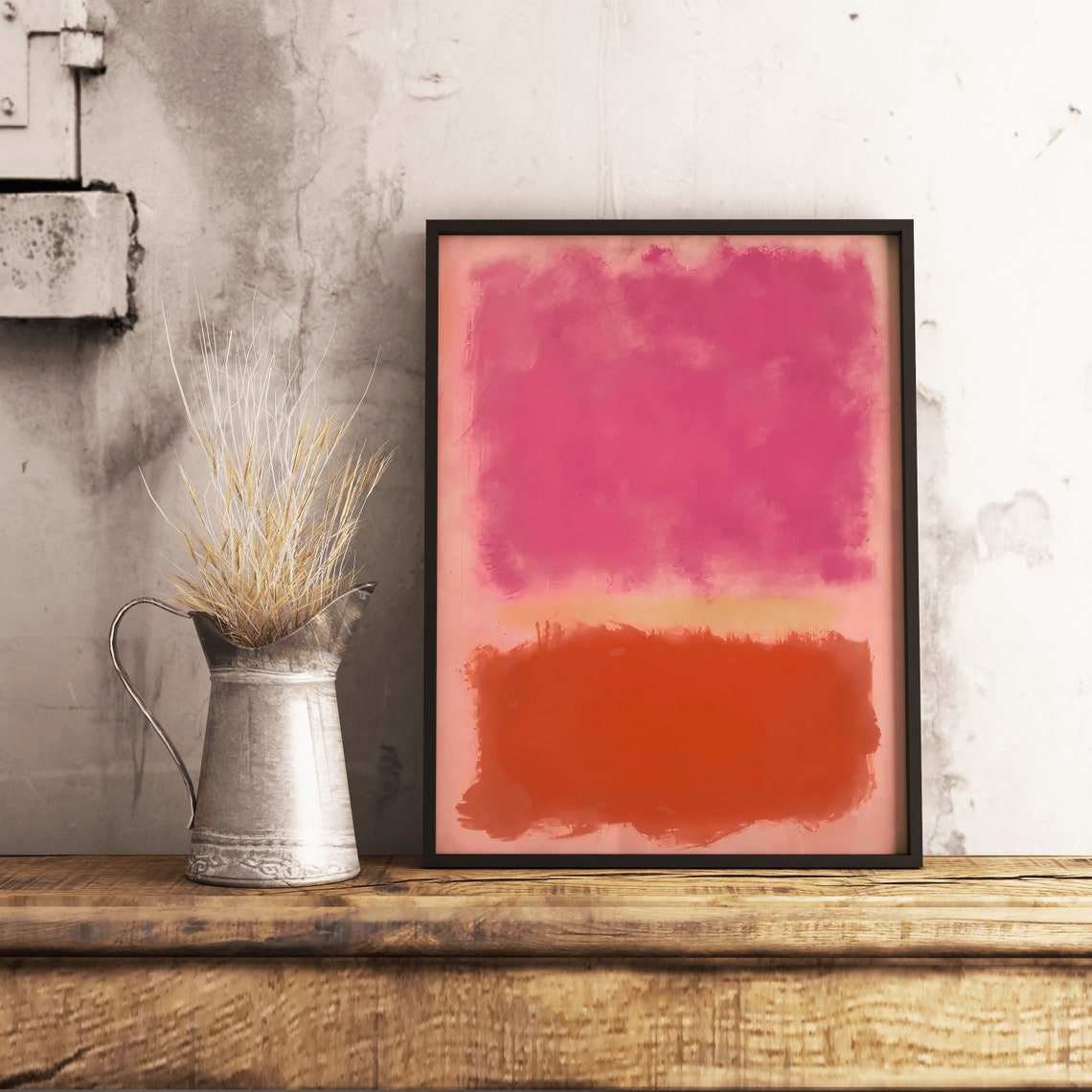 Mark Rothko Print, Pastel Pink Abstract Geometric Wall Art, Rothko ...