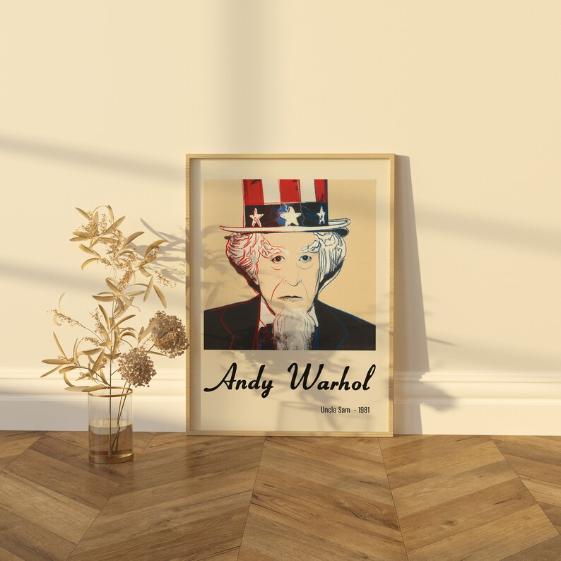 Andy Warhol Uncle Sam Print, Warhol Print, Pop Art Home Prints, Warhol ...