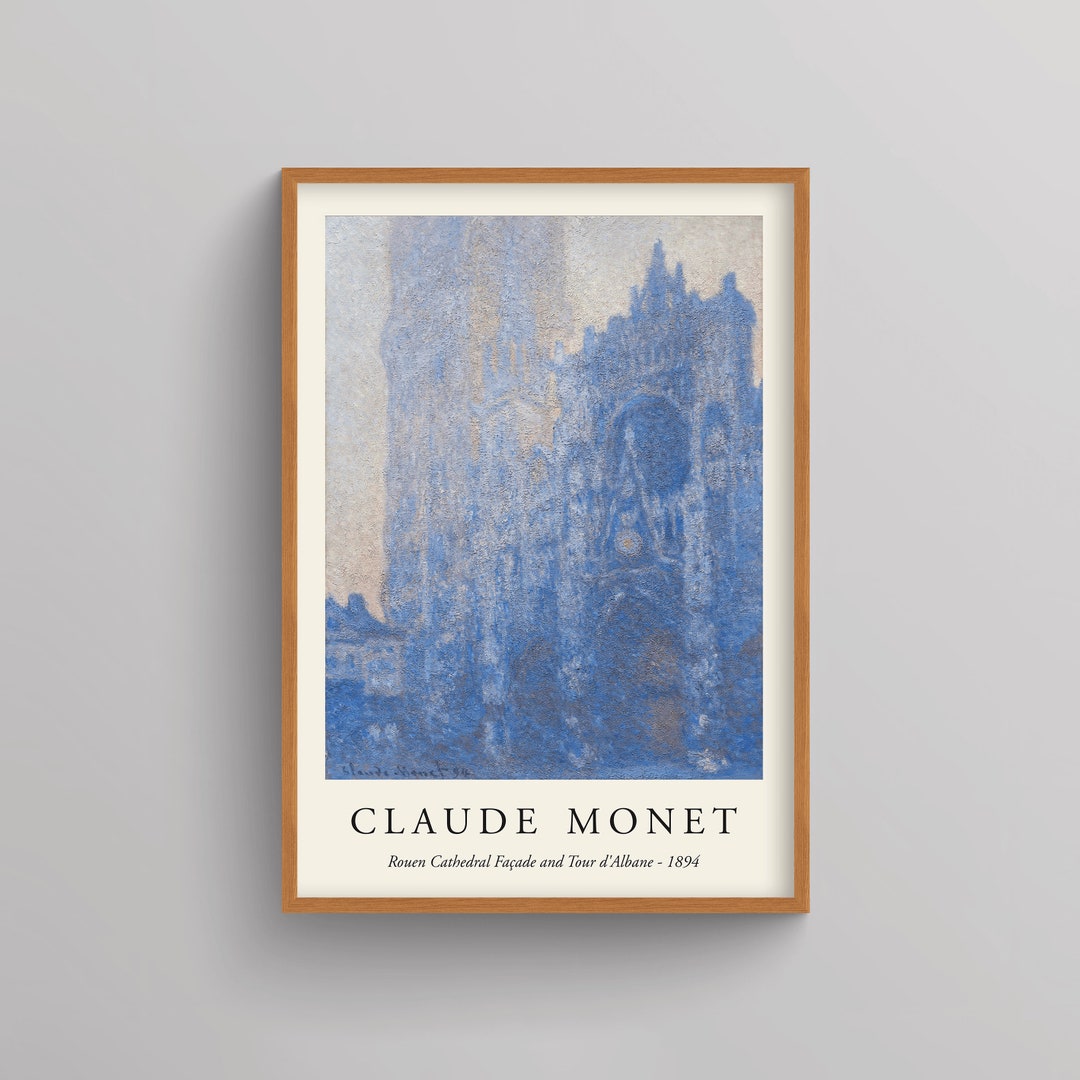 Blue Claude Monet Poster, Rouen Cathedral Art Print, House Wall Prints ...