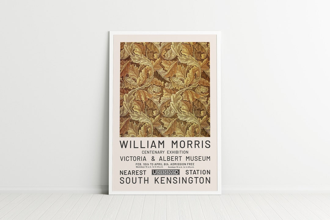 William Morris Leaf Pattern Print, William Morris Exhibition Print ...