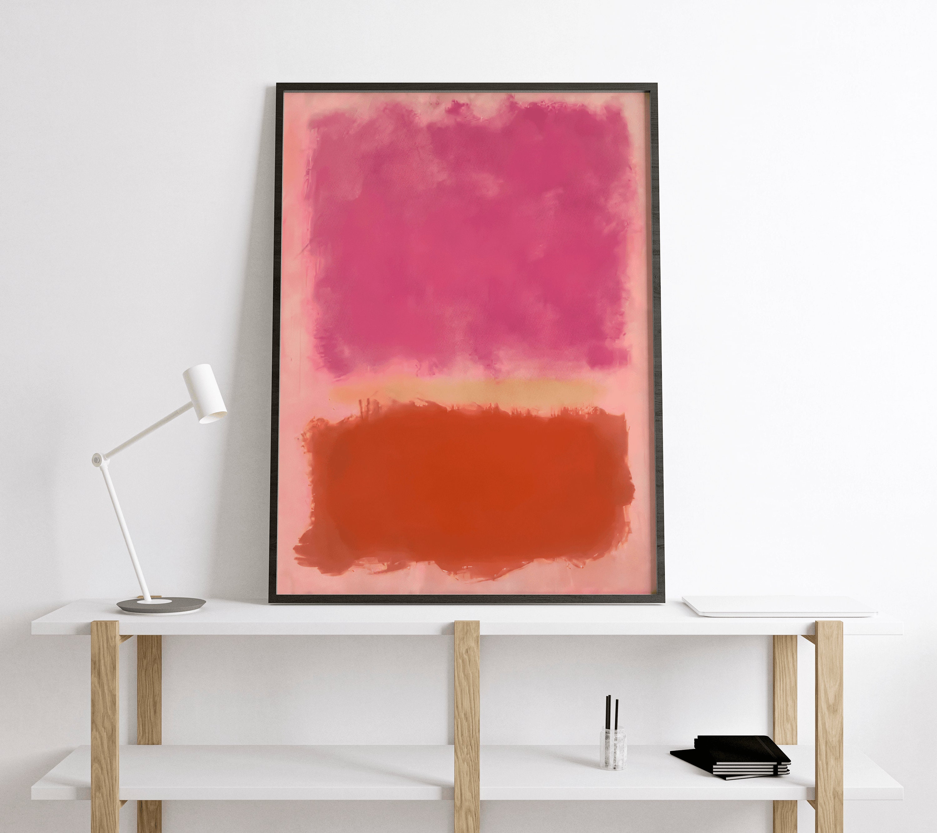 Mark Rothko Print, Pastel Pink Abstract Geometric Wall Art, Rothko ...