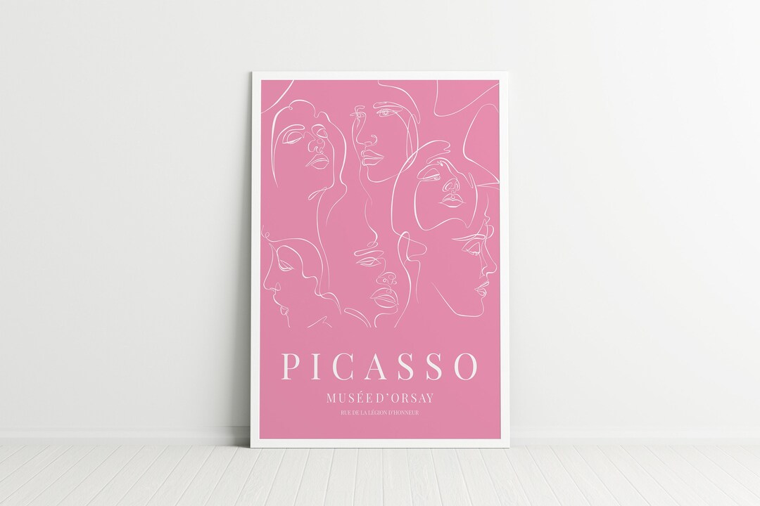 Pink Picasso Print, Exhibition Vintage Poster, Pink Wall Decor ...