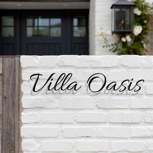 Personalized Villa Name Sign, Custom Modern Metal Casa Name Sign ...