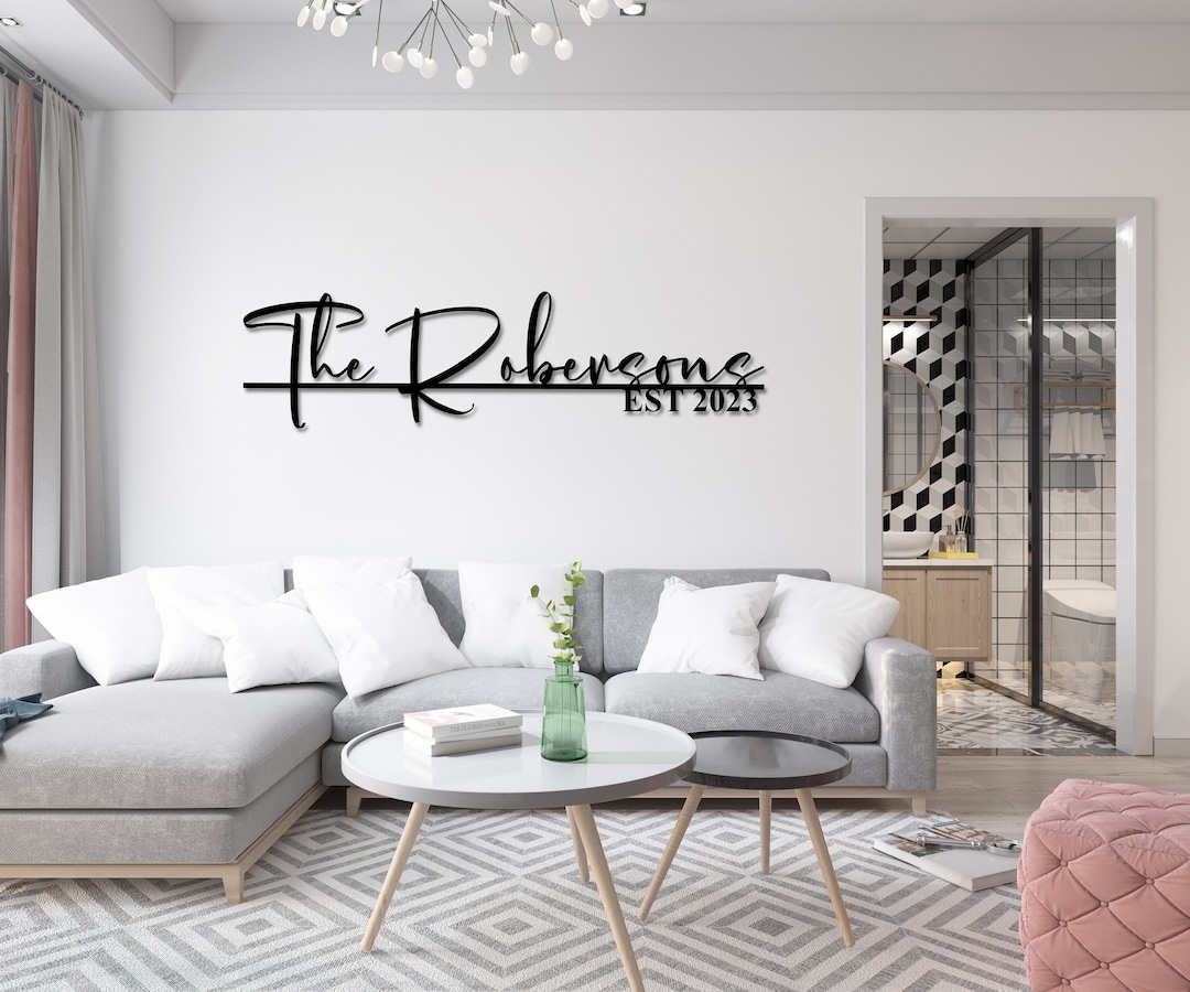 Custom Metal Signs, Personalized House Names, Wall Art, Steel Words ...