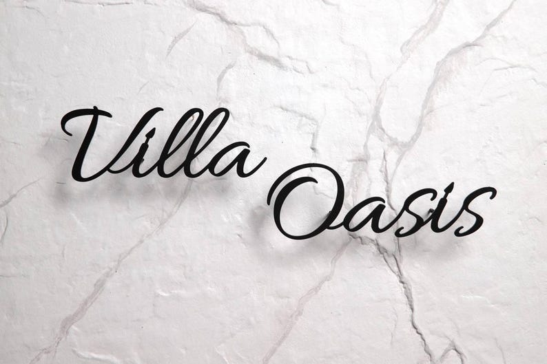 Personalized Villa Name Sign, Custom Modern Metal Casa Name Sign ...