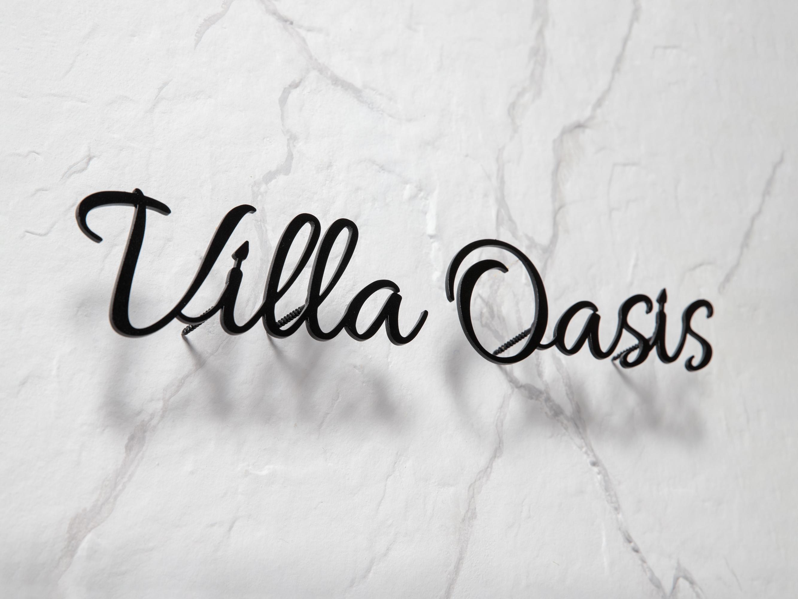 Personalized Villa Name Sign, Custom Modern Metal Casa Name Sign ...