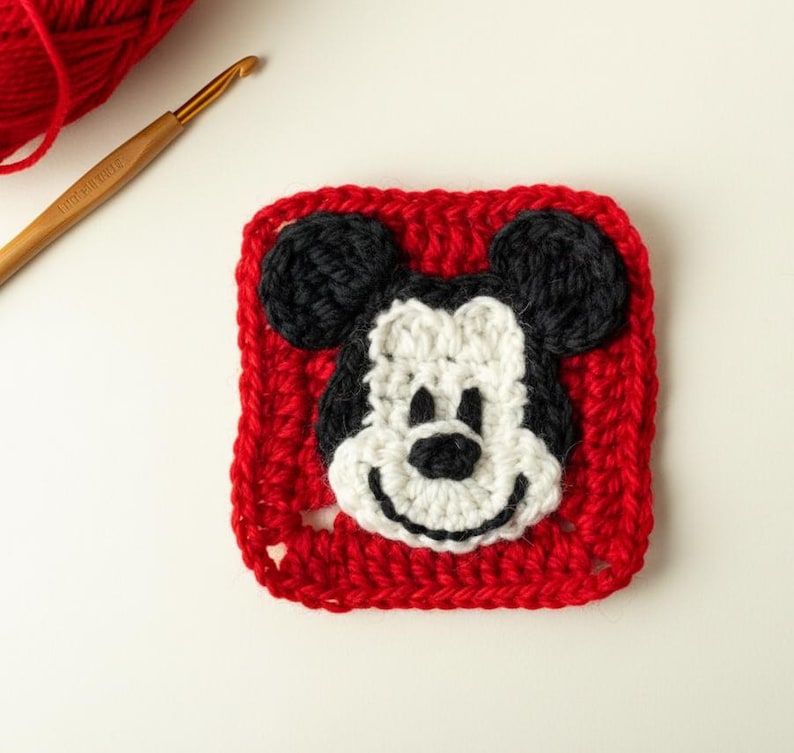 Granny Mouse Crochet Square Pattern, Mickey Baby Style Handmade DIY ...