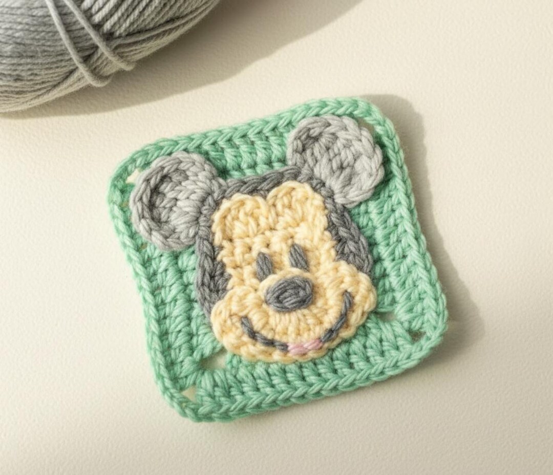 Granny Mouse Crochet Square Pattern, Mickey Baby Style Handmade DIY ...