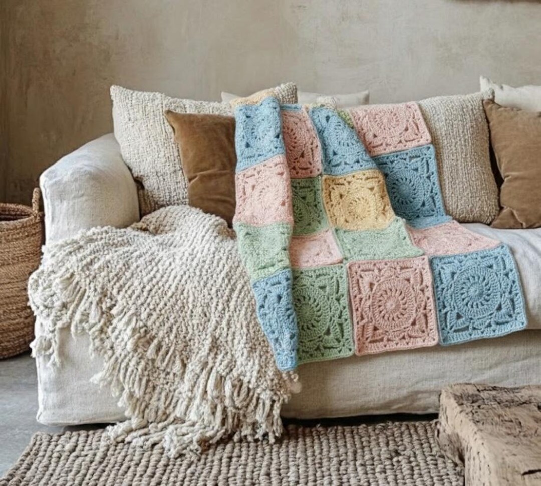 Granny Square Willow Pattern, Crochet Flower Willow Pattern for Blanket ...