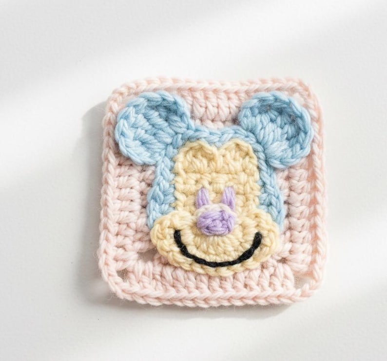 Granny Mouse Crochet Square Pattern, Mickey Baby Style Handmade DIY ...